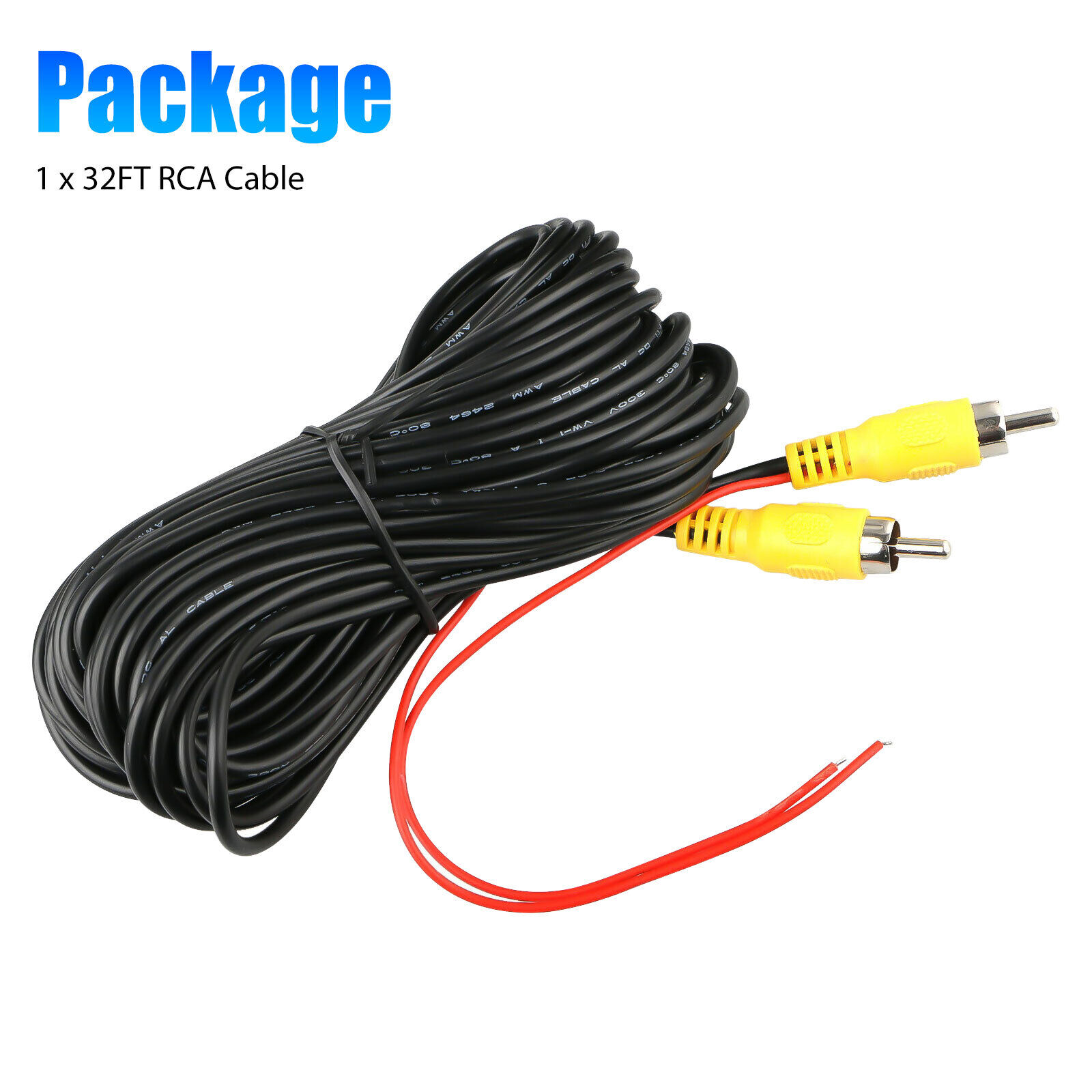 Camera W/ Detection Wire 10m/32ft Car RCA Video Extension Cable for ...