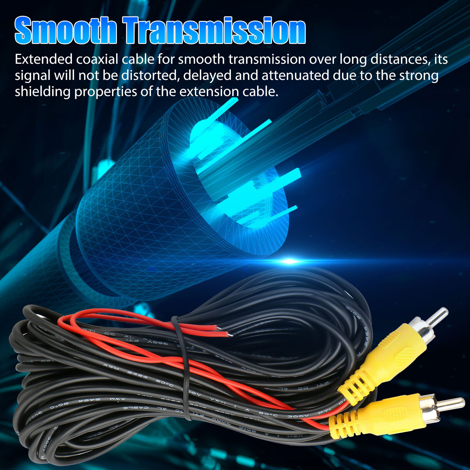 Camera W/ Detection Wire 10m/32ft Car RCA Video Extension Cable for ...