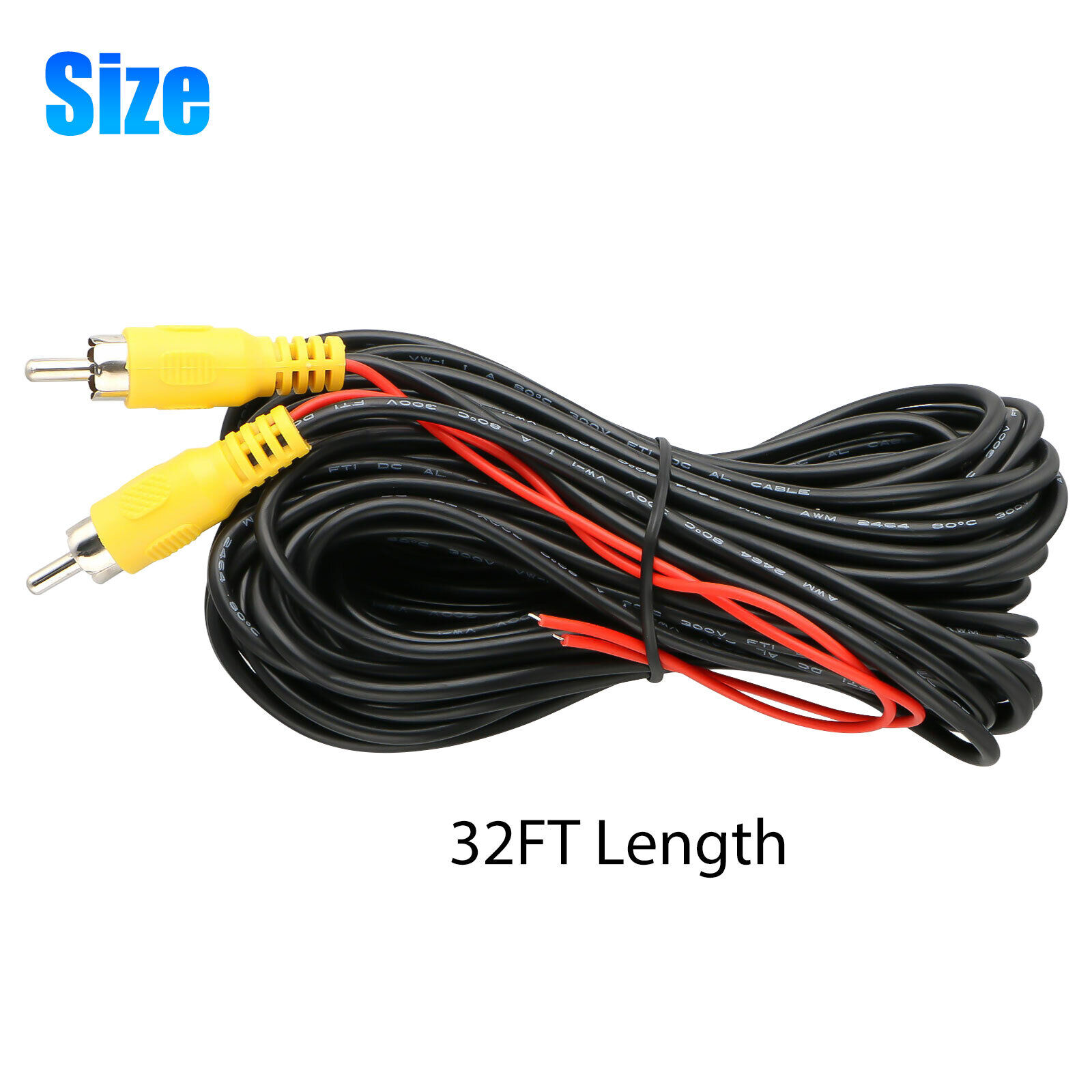 Camera W/ Detection Wire 10m/32ft Car RCA Video Extension Cable for ...