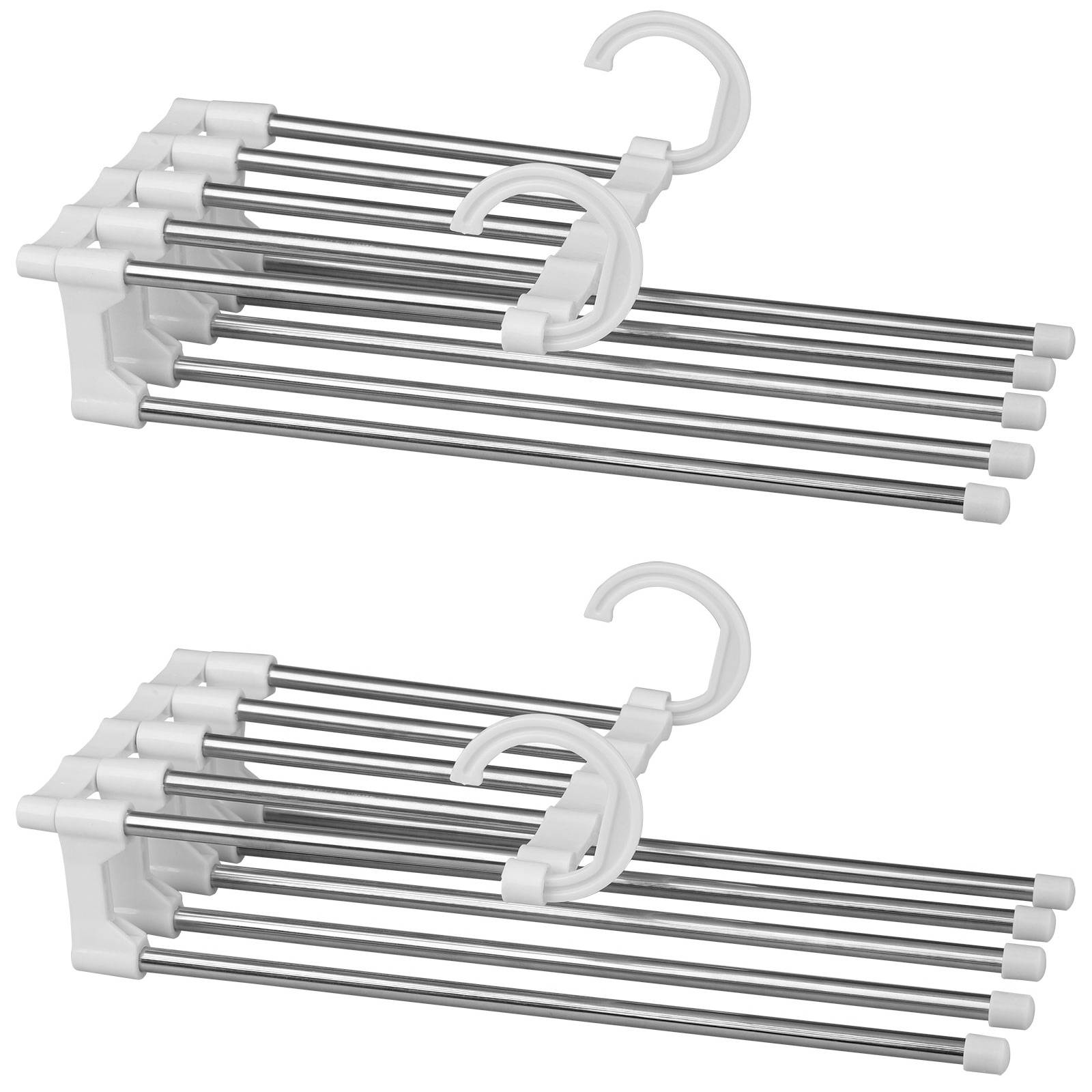 Multi-functional Pants Rack 5 in 1 Shelves Stainless Steel Wardrobe ...